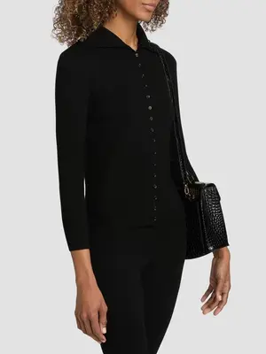 TOTEME Fitted Polo Cardigan - Black