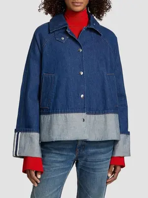 Brandon Maxwell The Wells Trapeze Denim Jacket