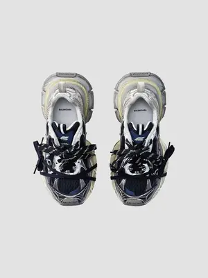 Balenciaga 3xl Split Logo Sneakers - Eggshell Red Navy