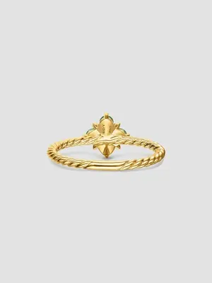 David Yurman Petite Modern Renaissance Color Ring In 18k Yellow Gold - Emerald