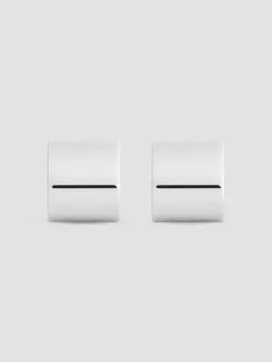 TOTEME Petite Signature Rhodium-plated Hoop Earrings - Silver