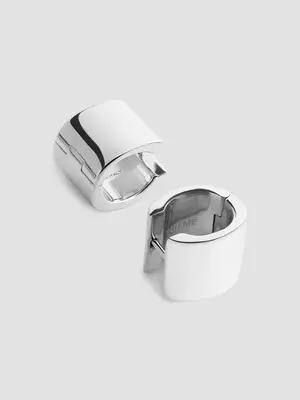 TOTEME Petite Signature Rhodium-plated Hoop Earrings