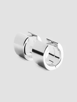 TOTEME Petite Signature Rhodium-plated Hoop Earrings