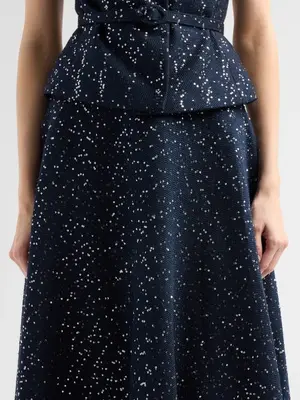 Oscar De La Renta Sequin Tweed A-line Skirt