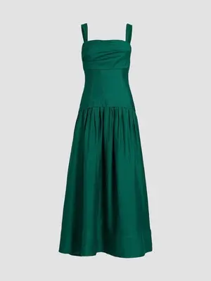 Acler Forever Young Reeve Linen-blend Drop-waist Maxi Dress - Deep Emerald