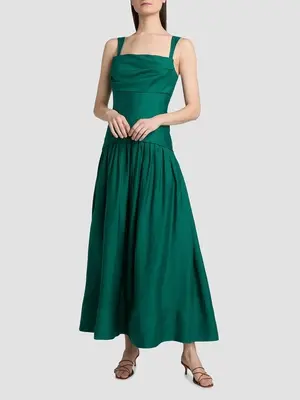 Acler Forever Young Reeve Linen-blend Drop-waist Maxi Dress