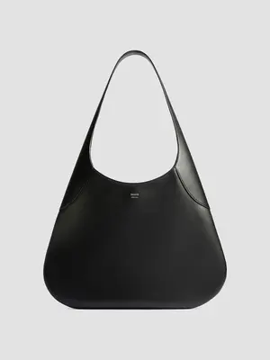 Khaite Joan Large Leather Hobo Bag - Black