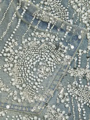 PURPLE BRAND Embellished Wide-leg Denim Shorts
