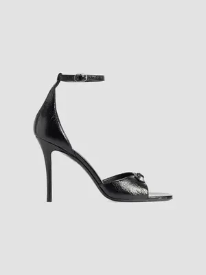 Balenciaga City Uptown Heel Sandals - Black