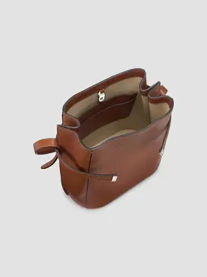 TOTEME Belted Grained-leather Bucket Bag - Sienna