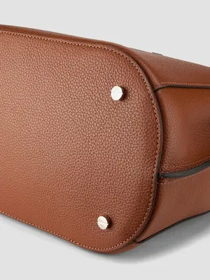 TOTEME Belted Grained-leather Bucket Bag - Sienna