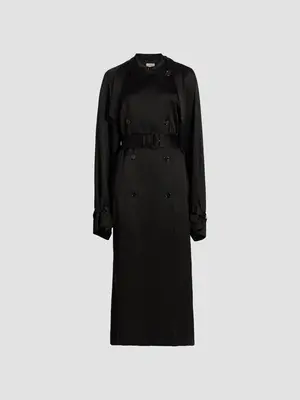 TOTEME Draped Satin Double-breasted Trench Coat