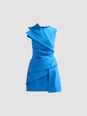 Acler Kenley Gathered Sleeveless Minidress - Iris Blue