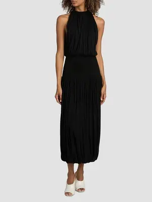 TOTEME Soft Gathered Midi-dress - Black
