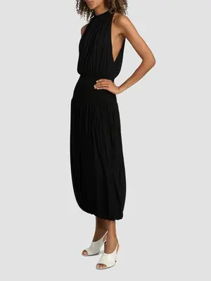 TOTEME Soft Gathered Midi-dress - Black