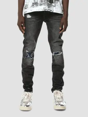 PURPLE BRAND Distressed Skinny Jeans - Black