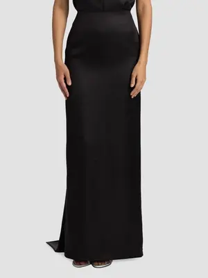 Brandon Maxwell The Monroe High-low Satin Maxi Skirt