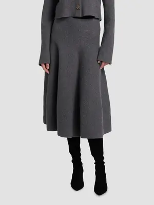 Brandon Maxwell The Miller Structured Wool Midi-skirt