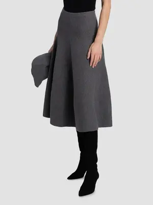 Brandon Maxwell The Miller Structured Wool Midi-skirt
