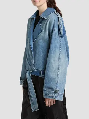 Brandon Maxwell The Regan Denim Belted Trench Coat