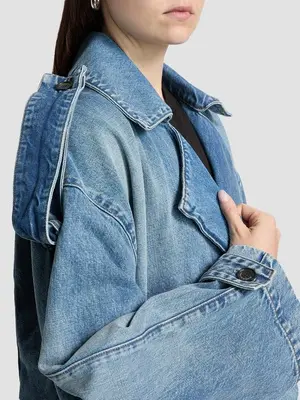 Brandon Maxwell The Regan Denim Belted Trench Coat