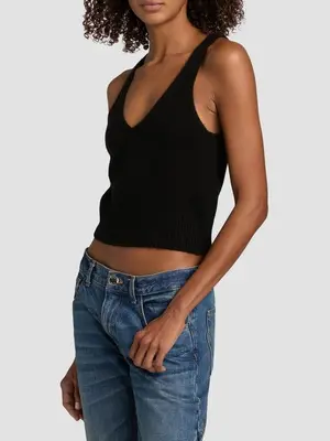 Brandon Maxwell The Reese V-neck Knit Tank