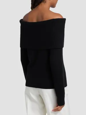 SAKS FIFTH AVENUE Cashmere Off-the-shoulder Sweater - Black