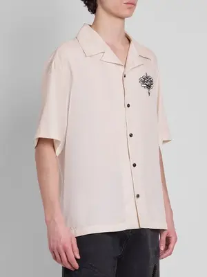 Amiri Lasso Logo-embroidered Camp Shirt