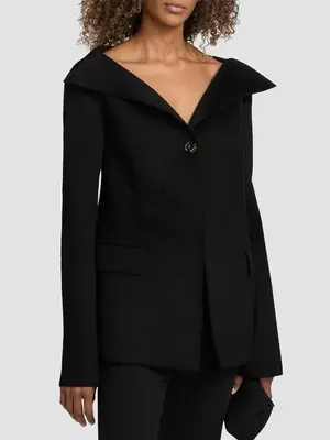 TOTEME Open Collar Wool Jacket
