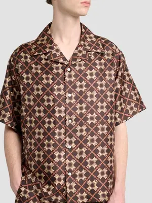 Amiri Geometric Silk Camp Shirt - Husk