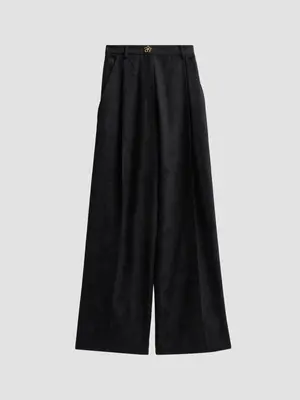 Oscar De La Renta Floral-jacquard Wool Wide-leg Trousers