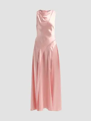 Acler Femme Fatale Lecha Satin Maxi Dress - Soft Flamingo