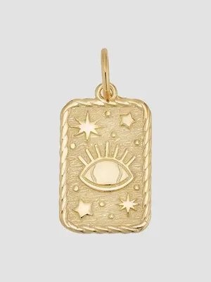 ORADINA 14k Yellow Gold Pendant Charm - Evil Eye