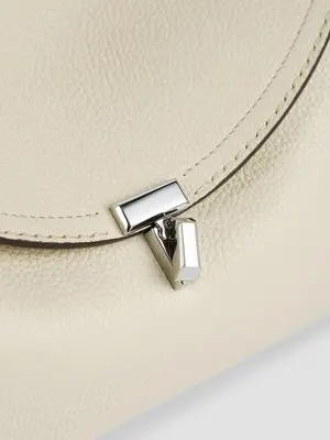 TOTEME T-lock Grain Leather Shoulder Bag - Milk