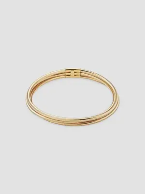 ORADINA 14k Yellow Mesh Glamour Stack Bracelet
