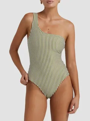 Peony Tapestry One-shoulder One-piece Swimsuit