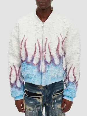 WHO DECIDES WAR Husk Flame Bomber Jacket - Cloud Multi