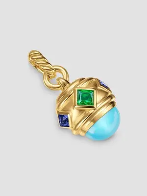 David Yurman Renaissance Amulet In 18k Yellow Gold - Turquoise