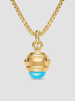David Yurman Renaissance Amulet In 18k Yellow Gold - Turquoise