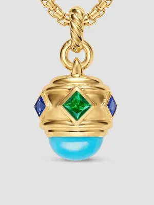 David Yurman Renaissance Amulet In 18k Yellow Gold - Turquoise