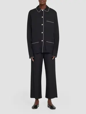 TOTEME Piped Silk Pajama Top