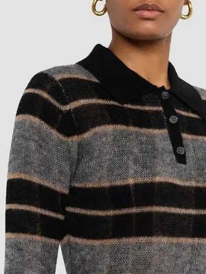 Guest In Residence Plaid Cashmere-blend Polo Dress