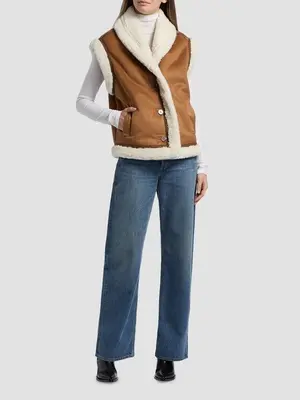 DH New York Athena Faux Shearling-trimmed Vest