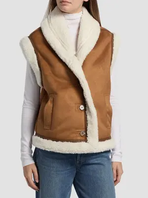 DH New York Athena Faux Shearling-trimmed Vest