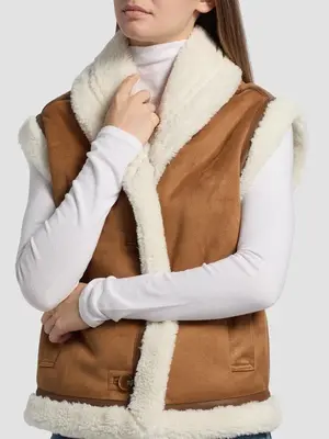 DH New York Athena Faux Shearling-trimmed Vest