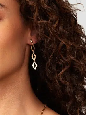 ORADINA 14k Yellow Cascade Drop Earrings