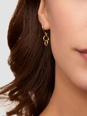 ORADINA 14k Yellow Forever Linked Drop Earrings