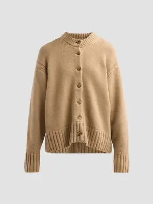 Guest In Residence Cozy Cashmere Crewneck Cardigan - Camel
