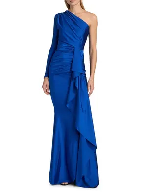 Chiara Boni La Petite Robe Serina Jj One-shoulder Slit Gown