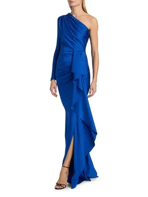 Chiara Boni La Petite Robe Serina Jj One-shoulder Slit Gown